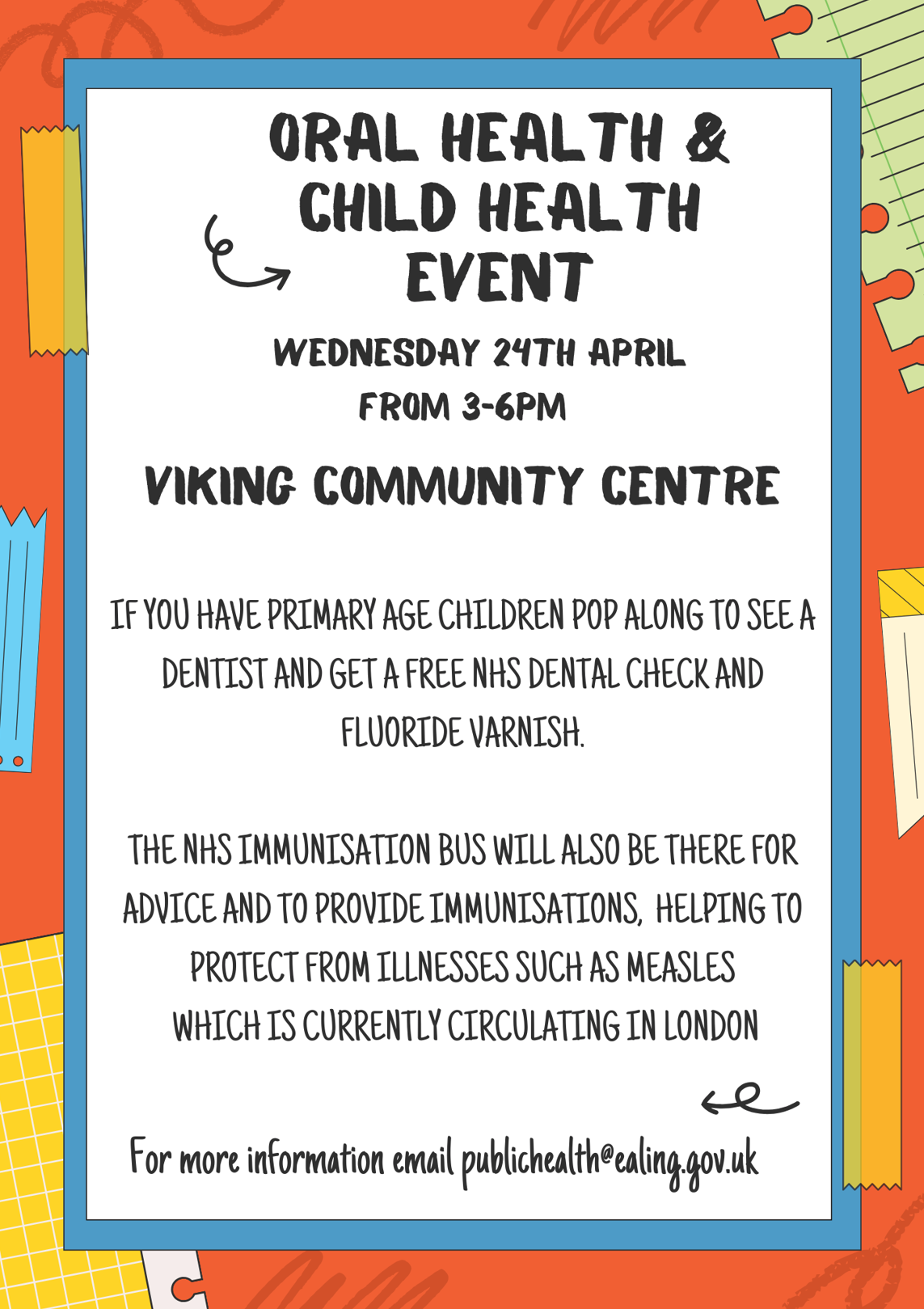 Oral Health and Child Health Event: Wednesday 24th April @ Viking ...